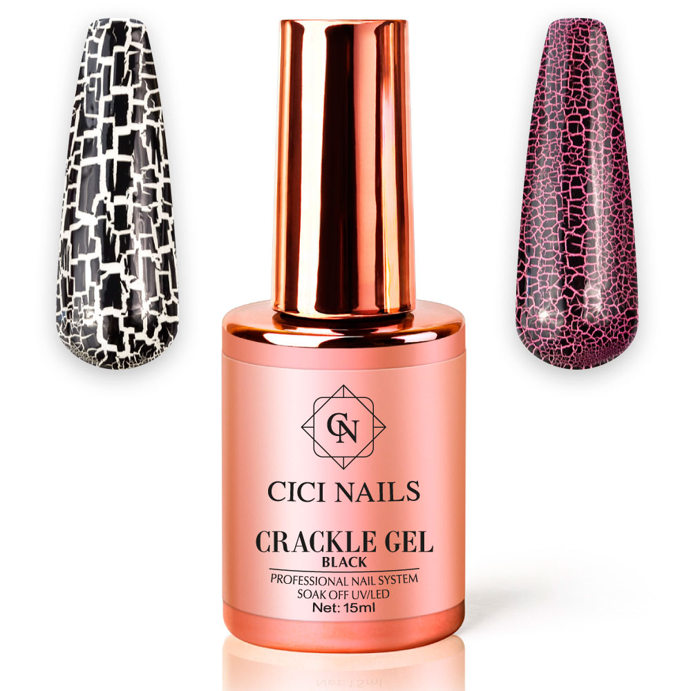 Crackle gel za nokte – White & Black ispucali efekt | CiCi Nails